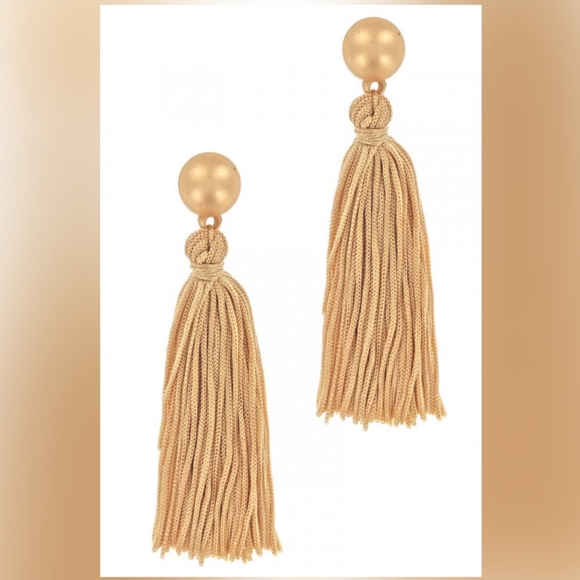 Jewelry | Champagne Gold Tassel Earrings | Poshmark